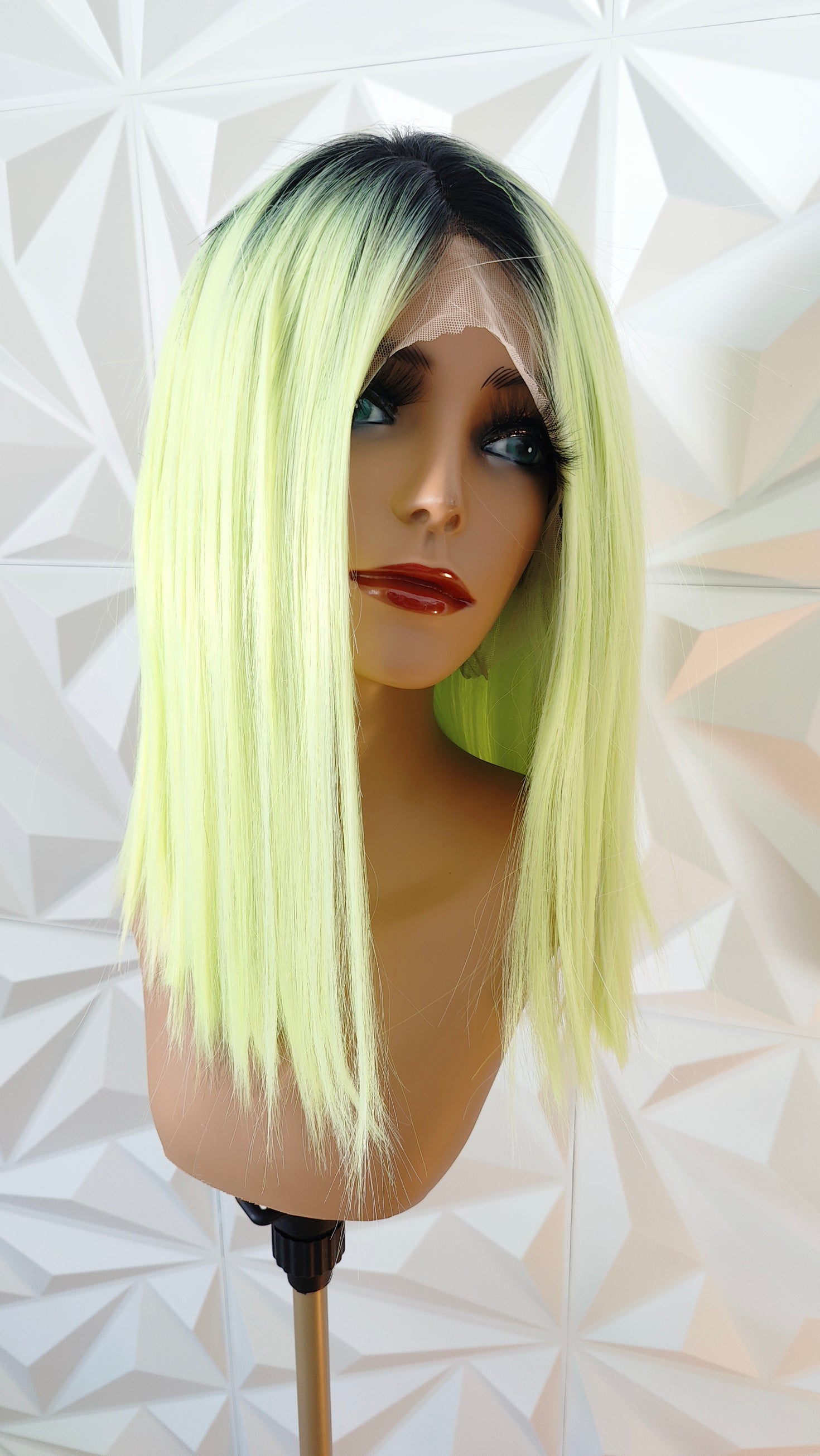 Short Bob Yellow Lime Halloween Wig | Lit Unicorns – LIT UNICORNS