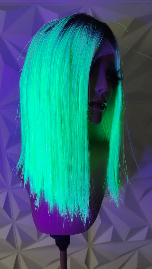 Short Bob Yellow Lime Halloween Wig | Lit Unicorns – LIT UNICORNS