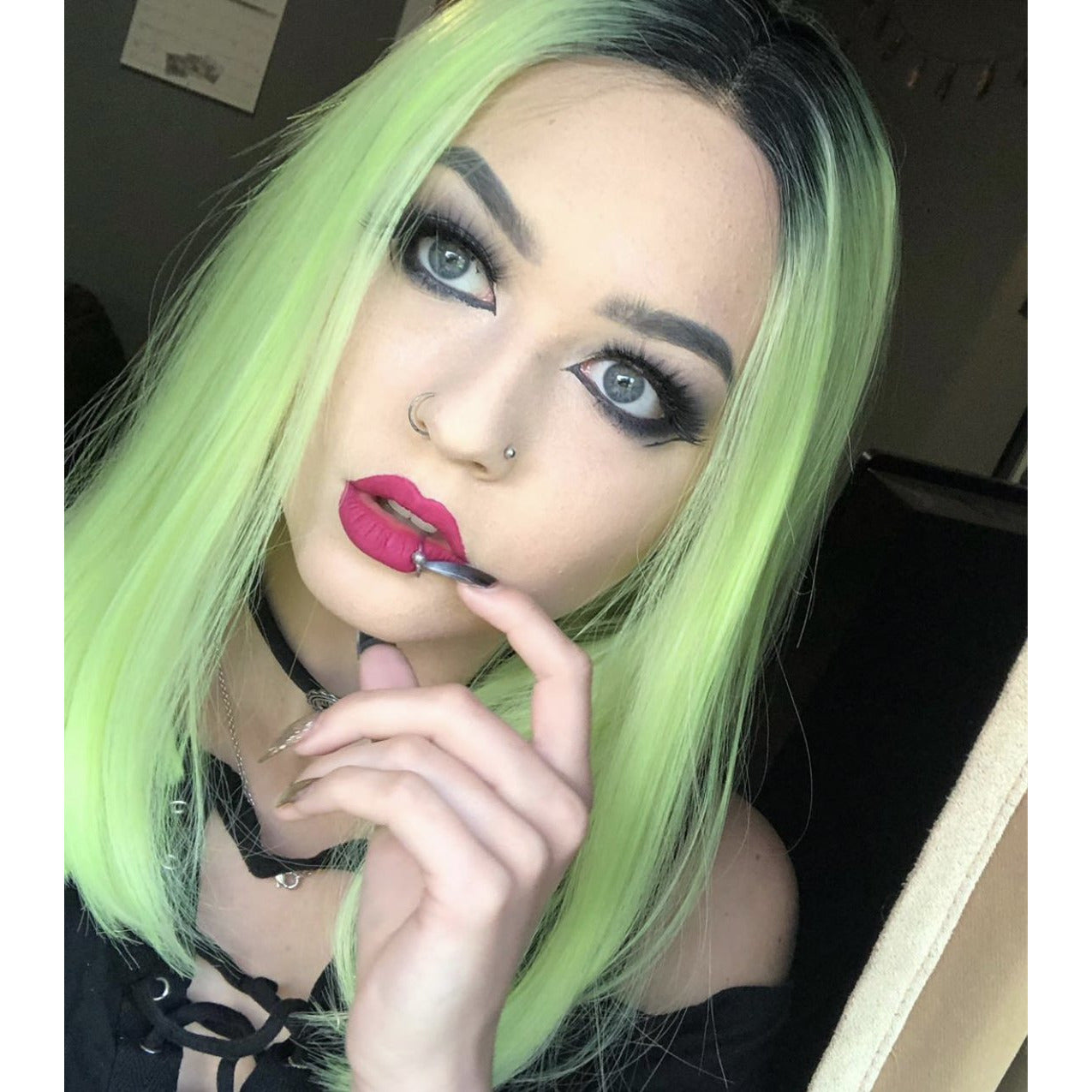 Short Bob Yellow Lime Halloween Wig | Lit Unicorns – LIT UNICORNS